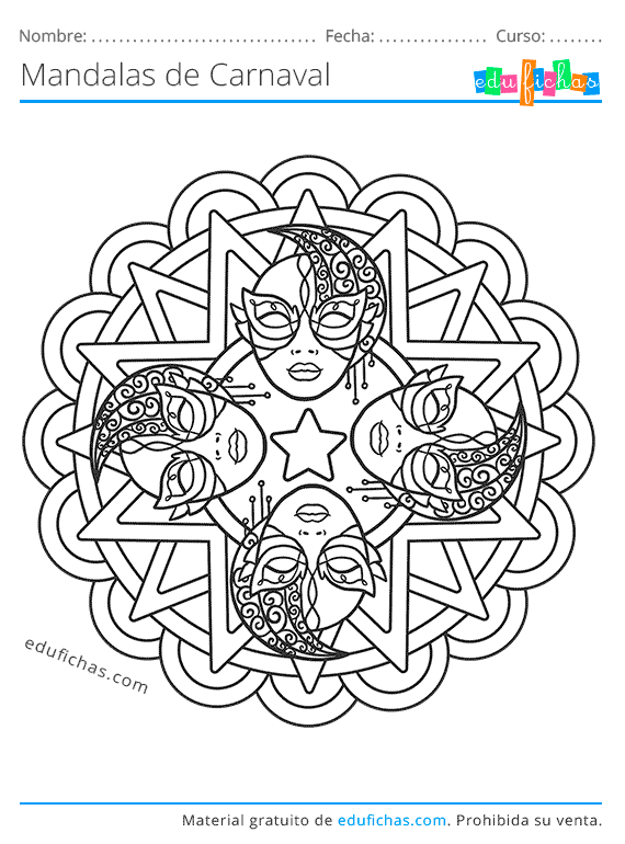 Mandalas de Carnaval - Cuadernos para niños