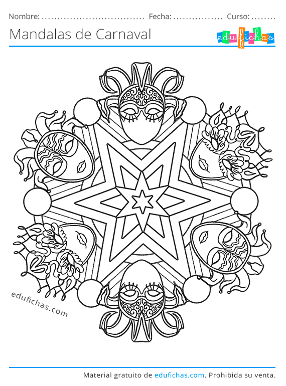 Mandalas de Carnaval - Cuadernos para niños