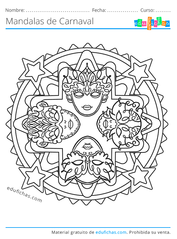 Mandalas de Carnaval - Cuadernos para niños