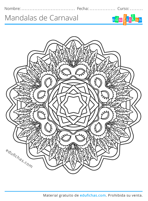Mandalas de Carnaval - Cuadernos para niños